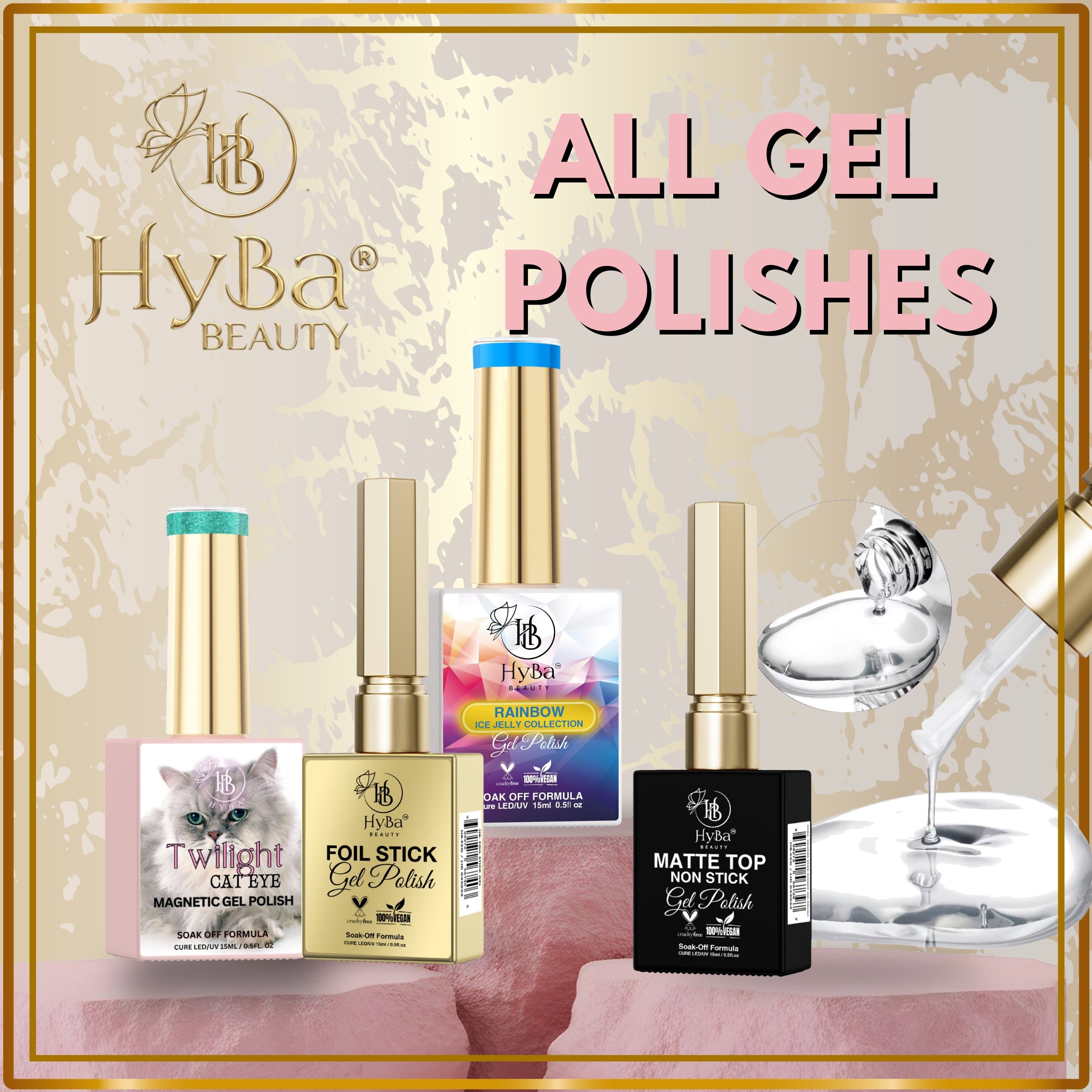 ALL GEL NAIL POLISHES - HYBA BEAUTY